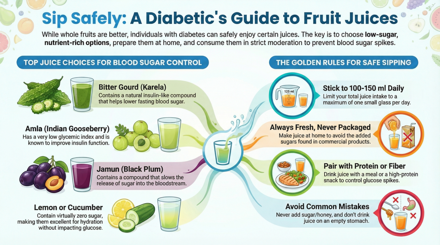 15 Best Fruit Juices for Diabetics - Dr Moxit Shah